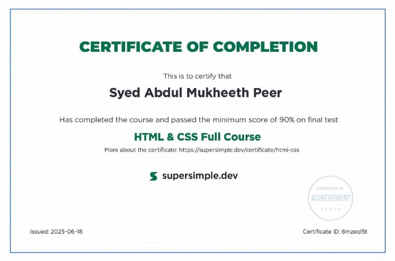 Syed Abdul Mukheeth Peer